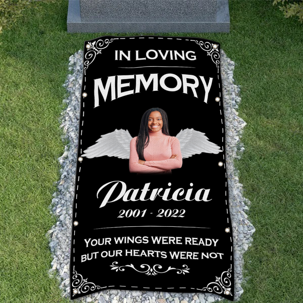 Custom Memorial Grave Blanket, in Memory Grave Blanket : In Loving mem ...